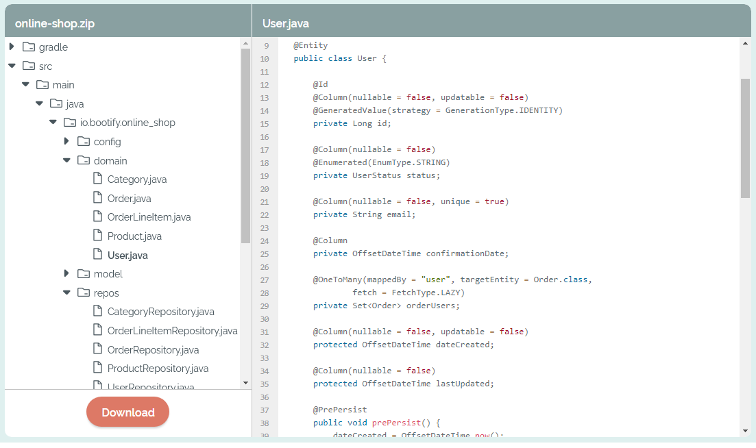 Rapid Spring Boot Prototypes | Bootify.io